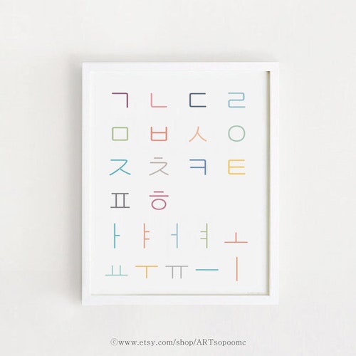 Printable Korean Alphabet Poster / Hangul Study Poster Korea - Etsy