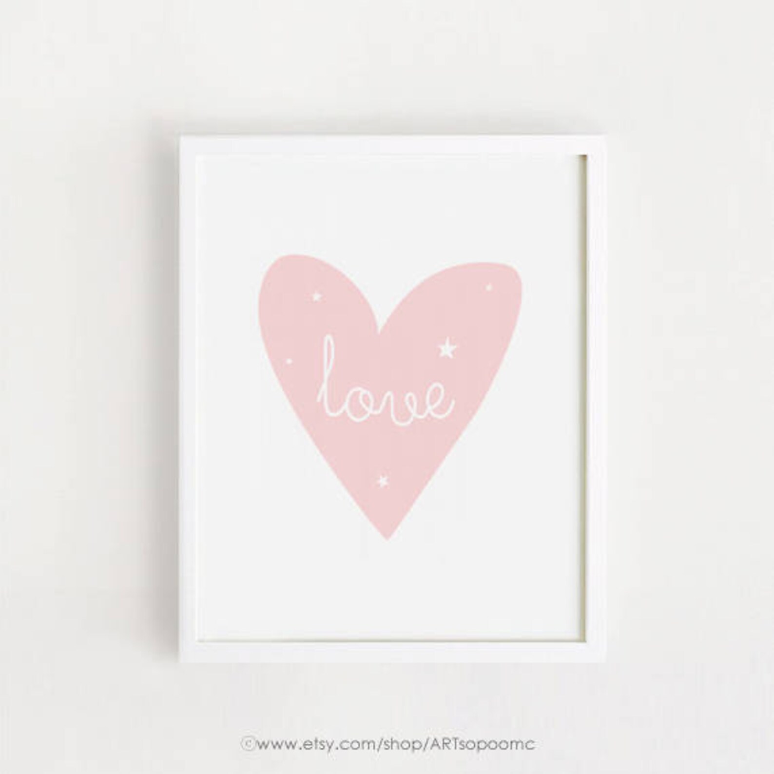 Printable Nursery Wall Art Love and Heart Instant Download - Etsy