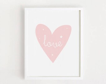 Printable Nursery Wall Art Heart Pattern Instant Download Baby | Etsy