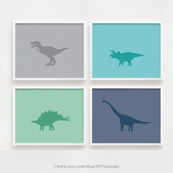 Printable Dinosaurs Poster Wall Decor Nursery Wall Art Set of | Etsy