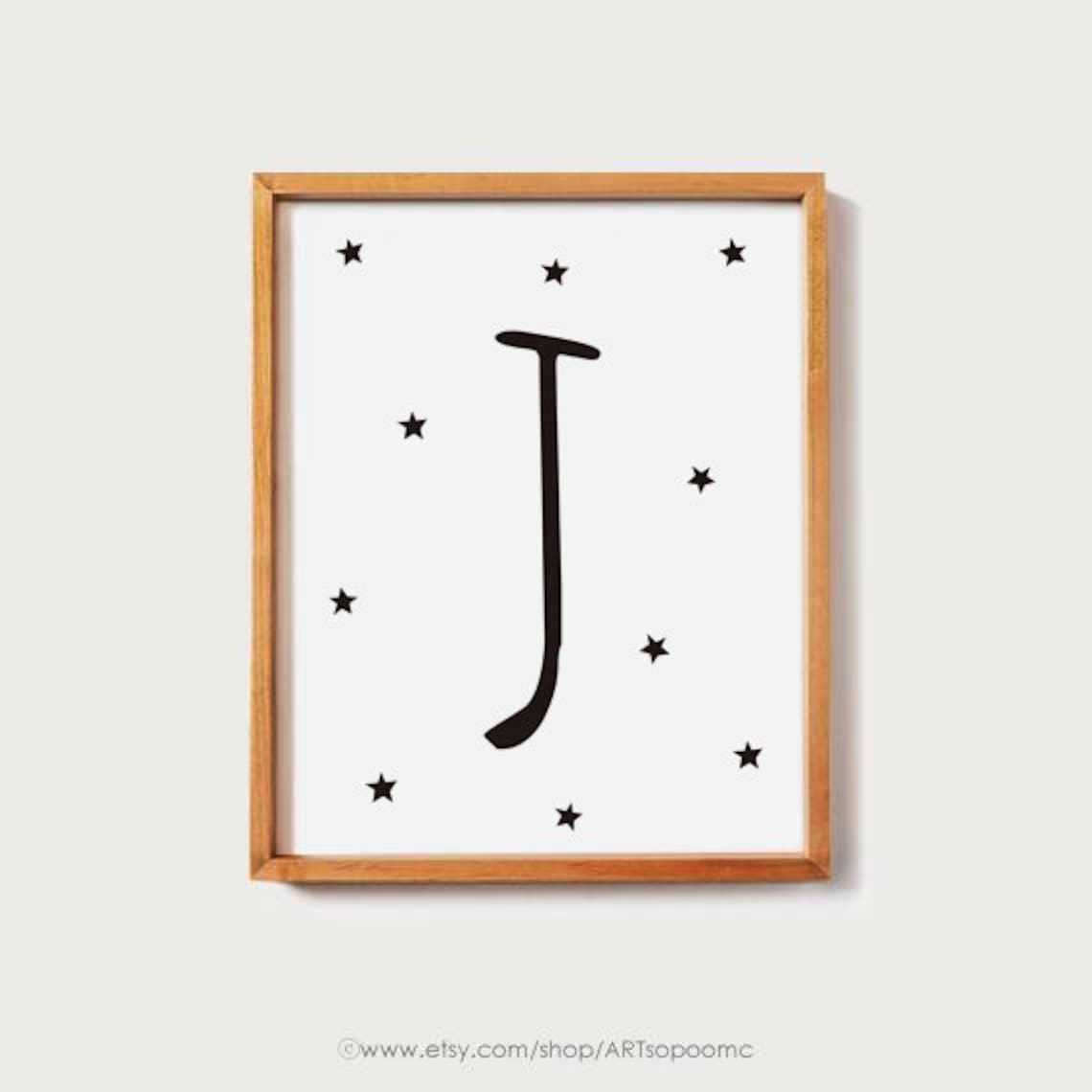 INSTANT DOWNLOAD Letter J Print Printable Nursery Art Black | Etsy