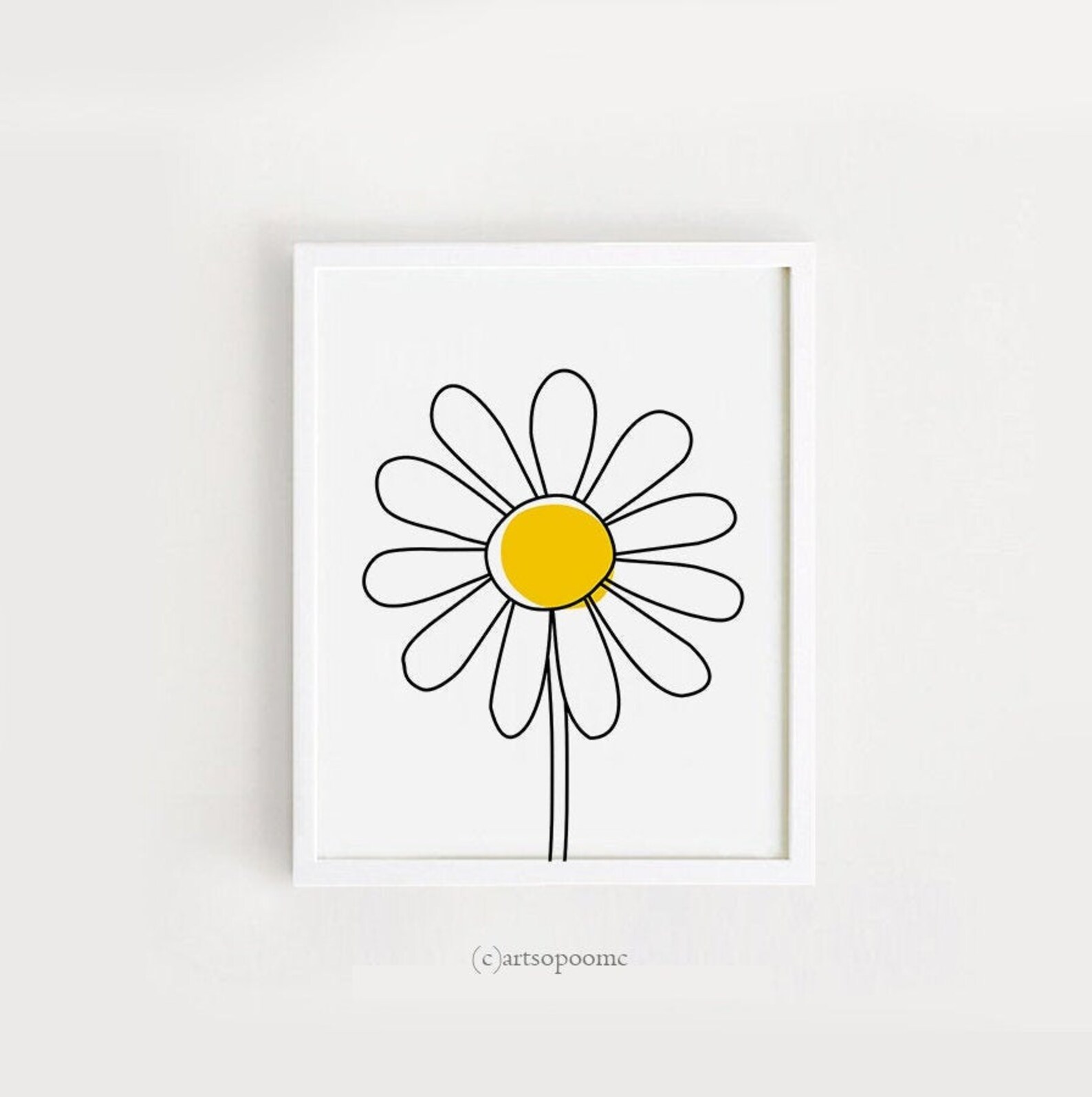 Daisy Printable wall art Digital print download Boho Home Deco | Etsy