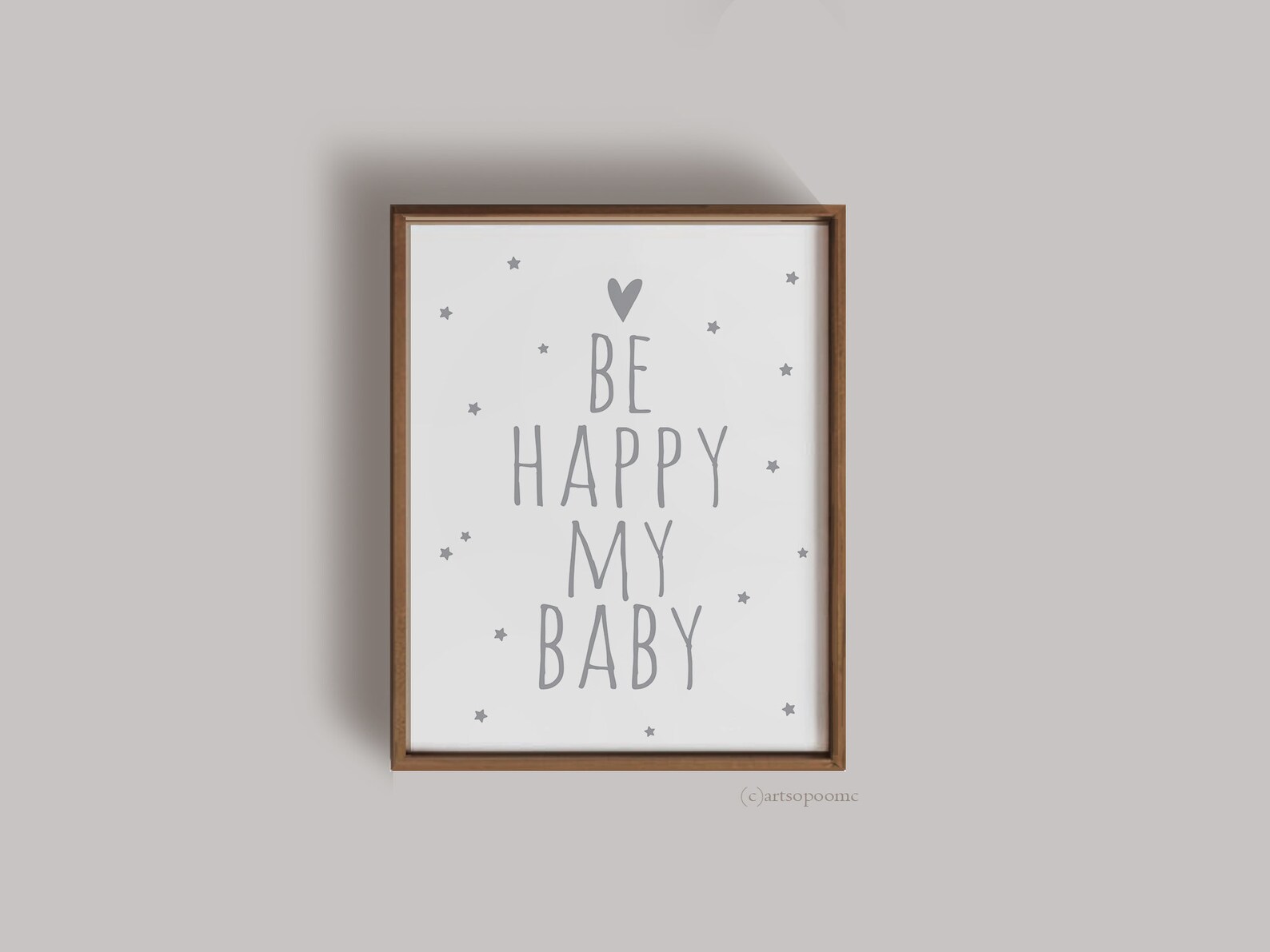 Wall Art Printable Be Happy My Baby Poster Cute Art for Baby - Etsy