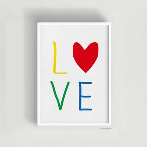 Printable Nursery Art Child Room Wall Decor Red, Blue, Yellow, Green ...