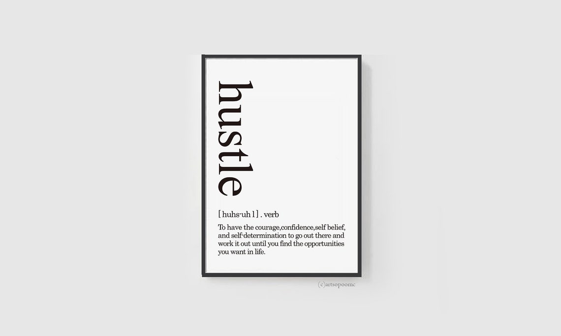 Digital Printable Hustle Definition Print Printable Wall Art | Etsy
