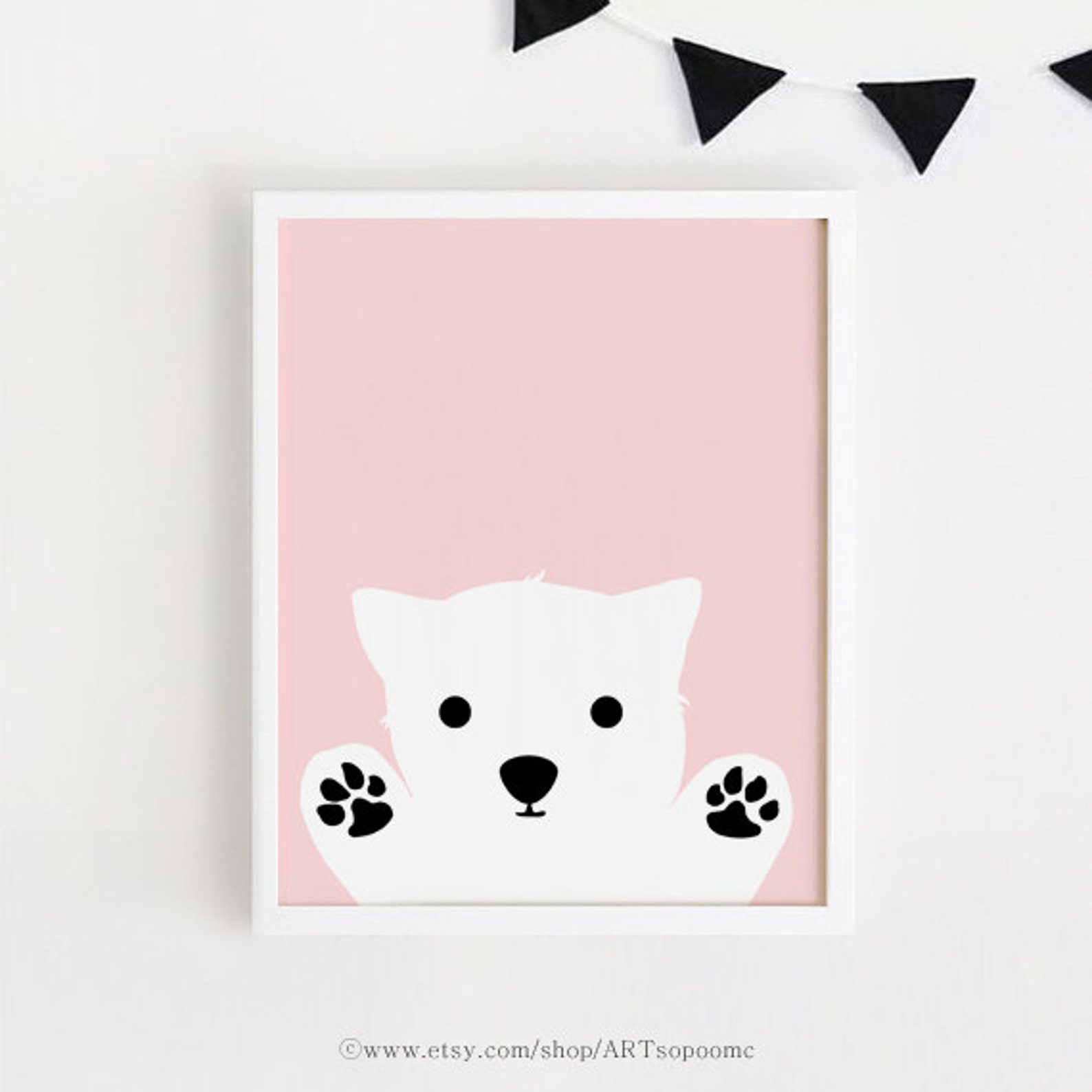 Printable Pink Dog Art Poster Bebe INSTANT DOWNLOAD Girls Room - Etsy