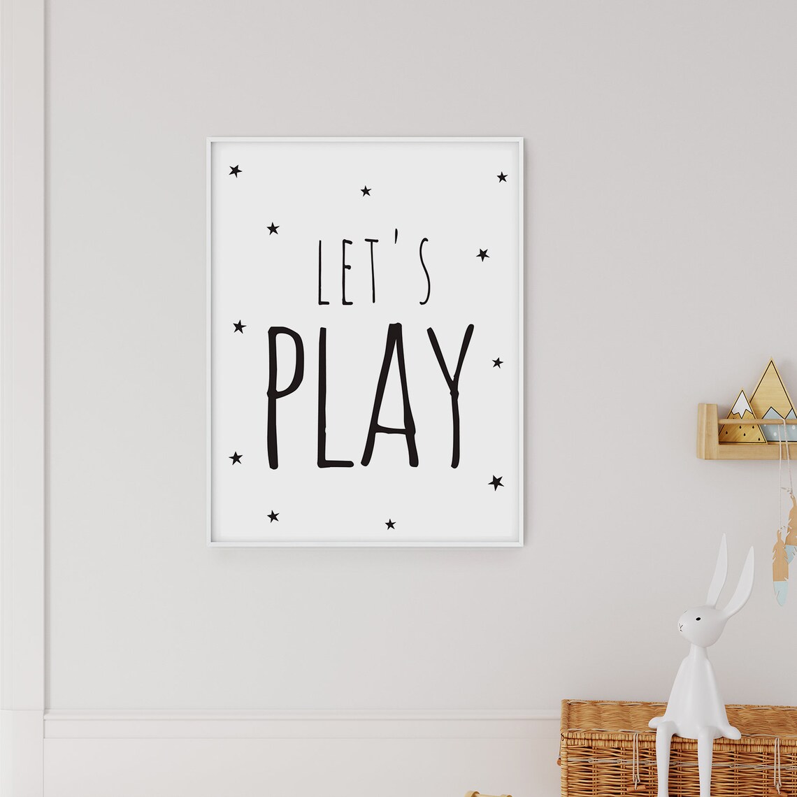 Printable Quotes Poster Let's Play Sign Black and White | Etsy