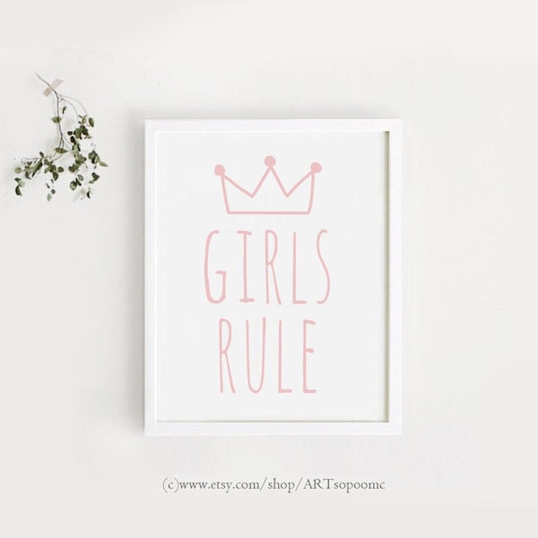 Girls Rules Poster - Etsy