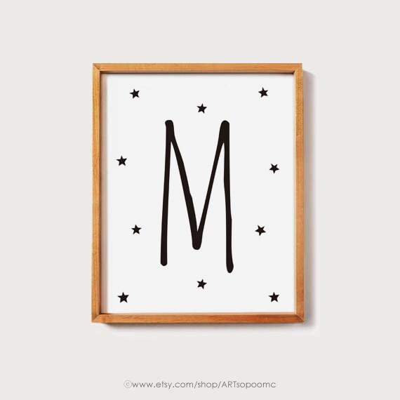 INSTANT DOWNLOAD Letter M Print Printable Nursery Art Black - Etsy