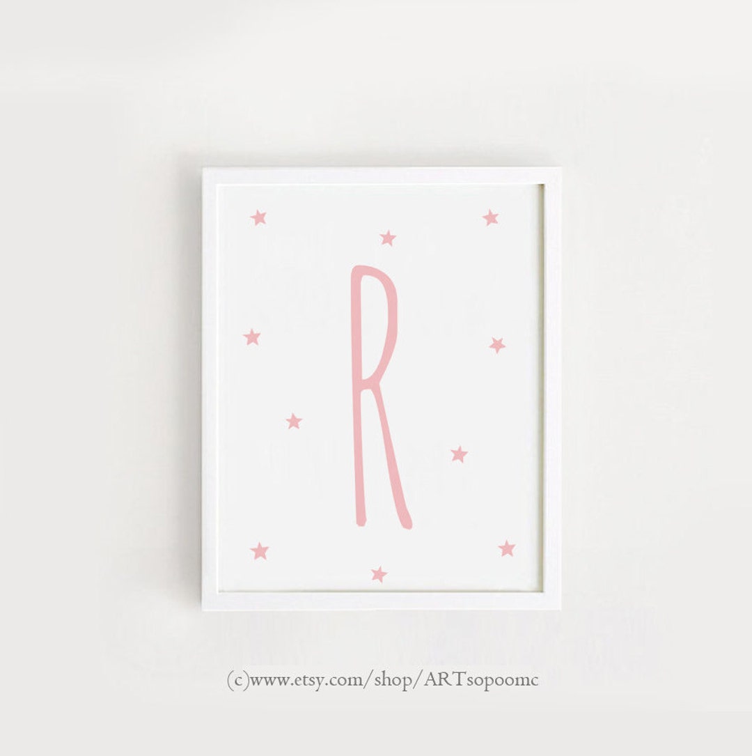 INSTANT DOWNLOAD Letter R Print Printable Baby Girls Room Art Pink ...