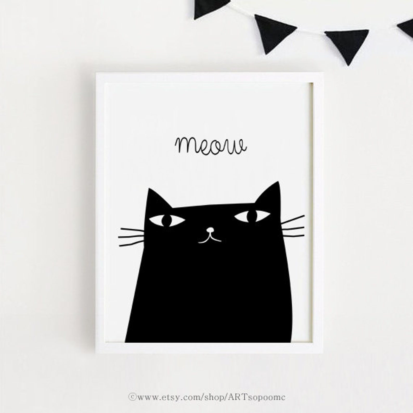 INSTANT DOWNLOAD Wall Art Cat Printable Cute Home Decor - Etsy UK