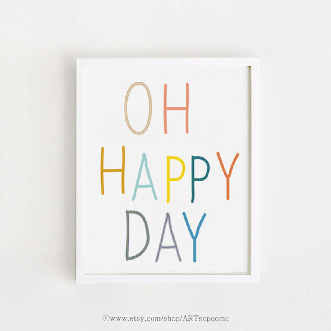 Printable Home Art Oh Happy Day Poster Cute Art for Baby - Etsy
