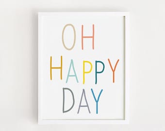 INSTANT DOWNLOAD Oh Happy Day Poster Printable Baby Room | Etsy