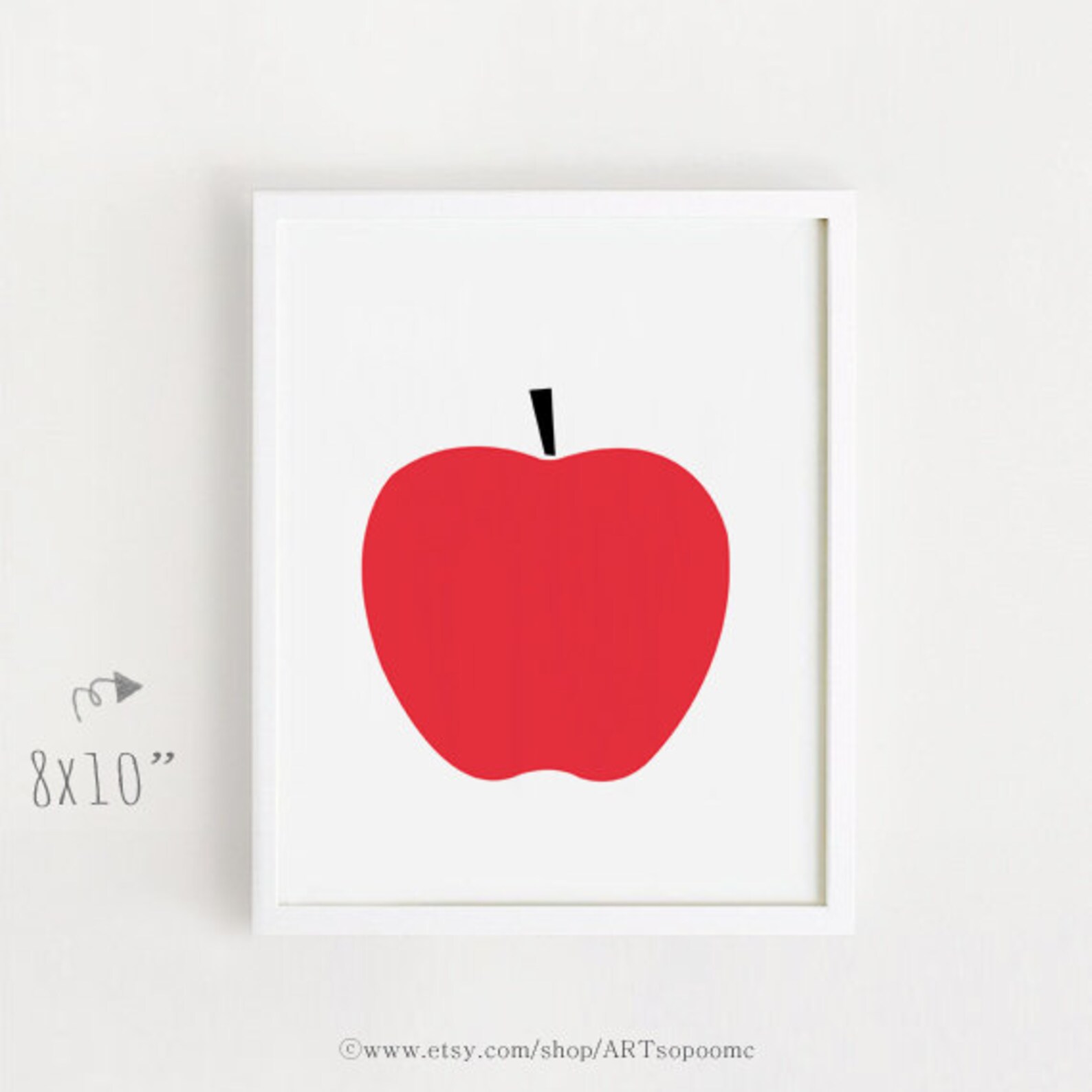 Printable Kitchen Art Apple Print Home Decor Fruit Poster - Etsy