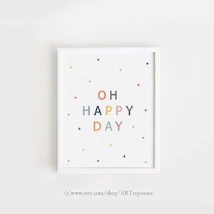INSTANT DOWNLOAD - Oh Happy Day Poster Printable Baby Room Wall Art ...