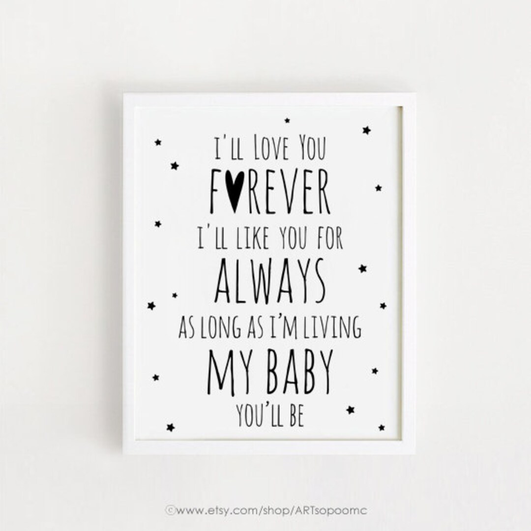 Printable My Baby Quotes Poster Sign White and Black Simple Cute ...