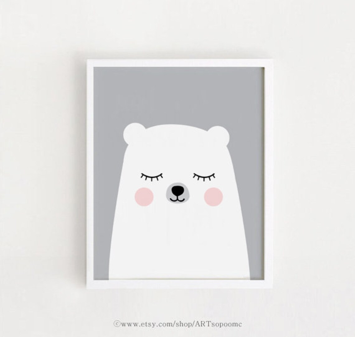 Bebe Bear Poster Cute Kawaii Printable Art Kids Poster Animal - Etsy