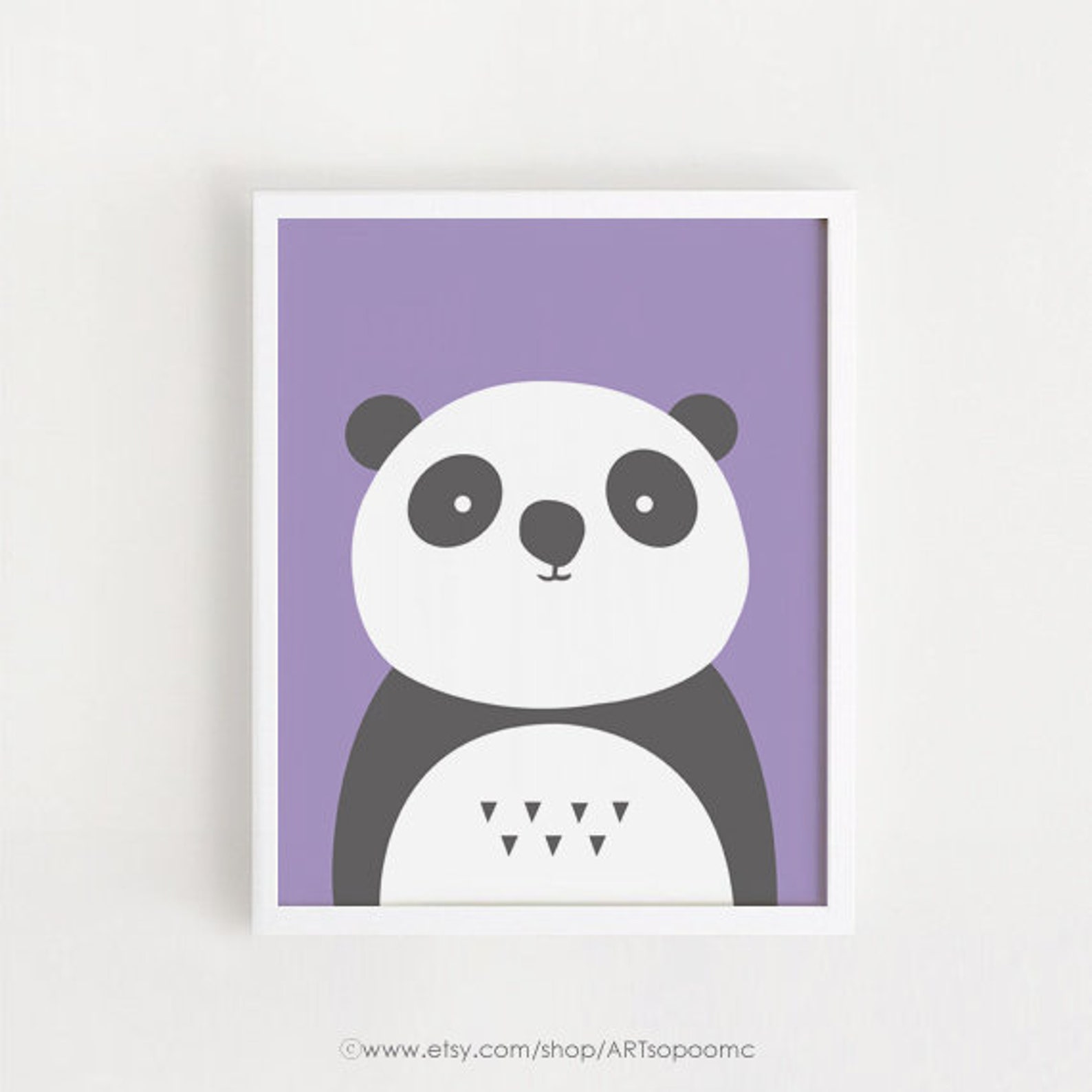 Printable Nursery Art Panda Print Panda Poster Purple Decor - Etsy