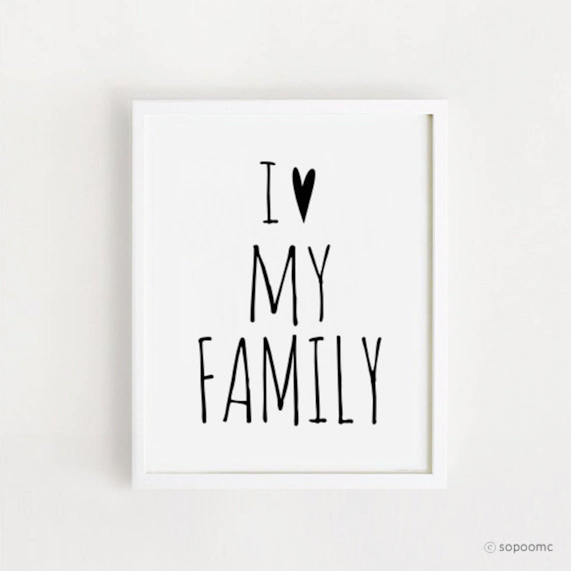 Para imprimir me encanta mi familia citas cartel letrero - Etsy México