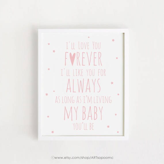 Printable Baby Quote Art Pink Poster Sign Simple Cute Nursery - Etsy