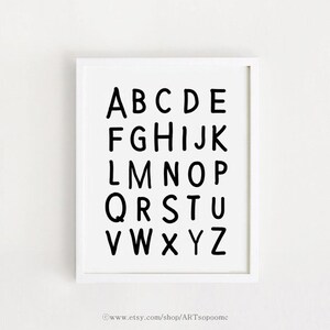 Digital Print Download - Alphabet and Number Poster Set of 3 Printable ...