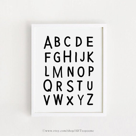 Digital print download Alphabet and number Poster set of 3 | Etsy