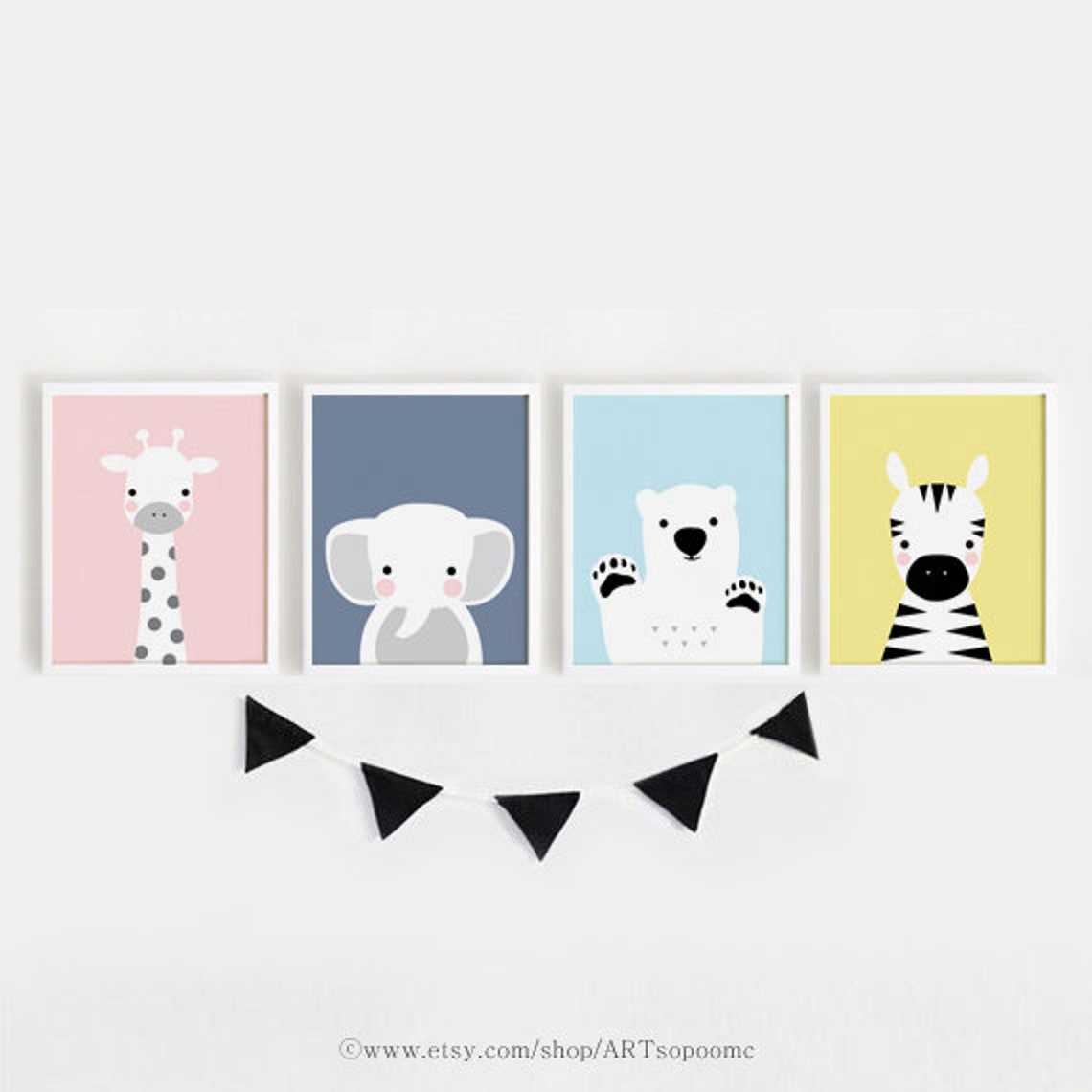 Printable Nursery Wall Art Set of 4 Poster Baby Art Kids Room | Etsy