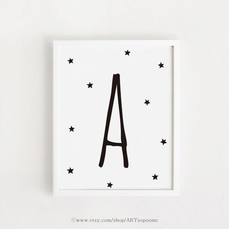 INSTANT DOWNLOAD Letter A Print Printable Nursery Art Black - Etsy