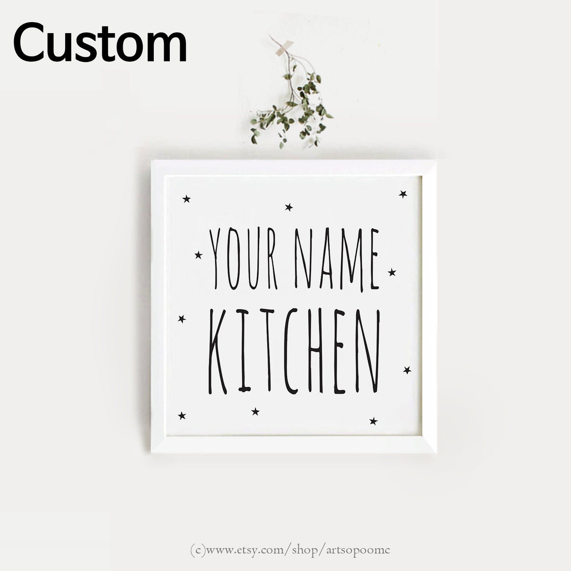 Custom / Kids Kitchen Sign Printable Name Sign for Nursery | Etsy