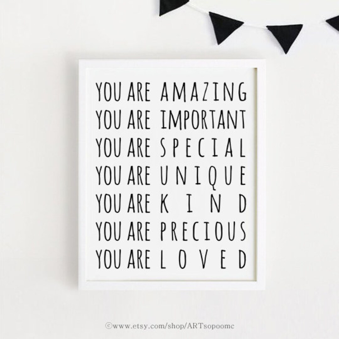 Baby Printable Quotes and Sayings Nursery Art Poster Sign Black and ...