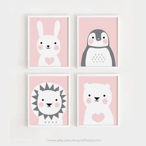 Printable Nursery Art Set of 4 Poster Baby Girls Room Wall Art Child ...