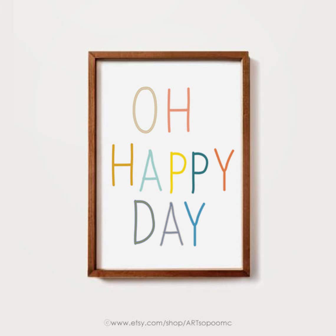 Printable Home Art Oh Happy Day Poster Cute Art for Baby | Etsy