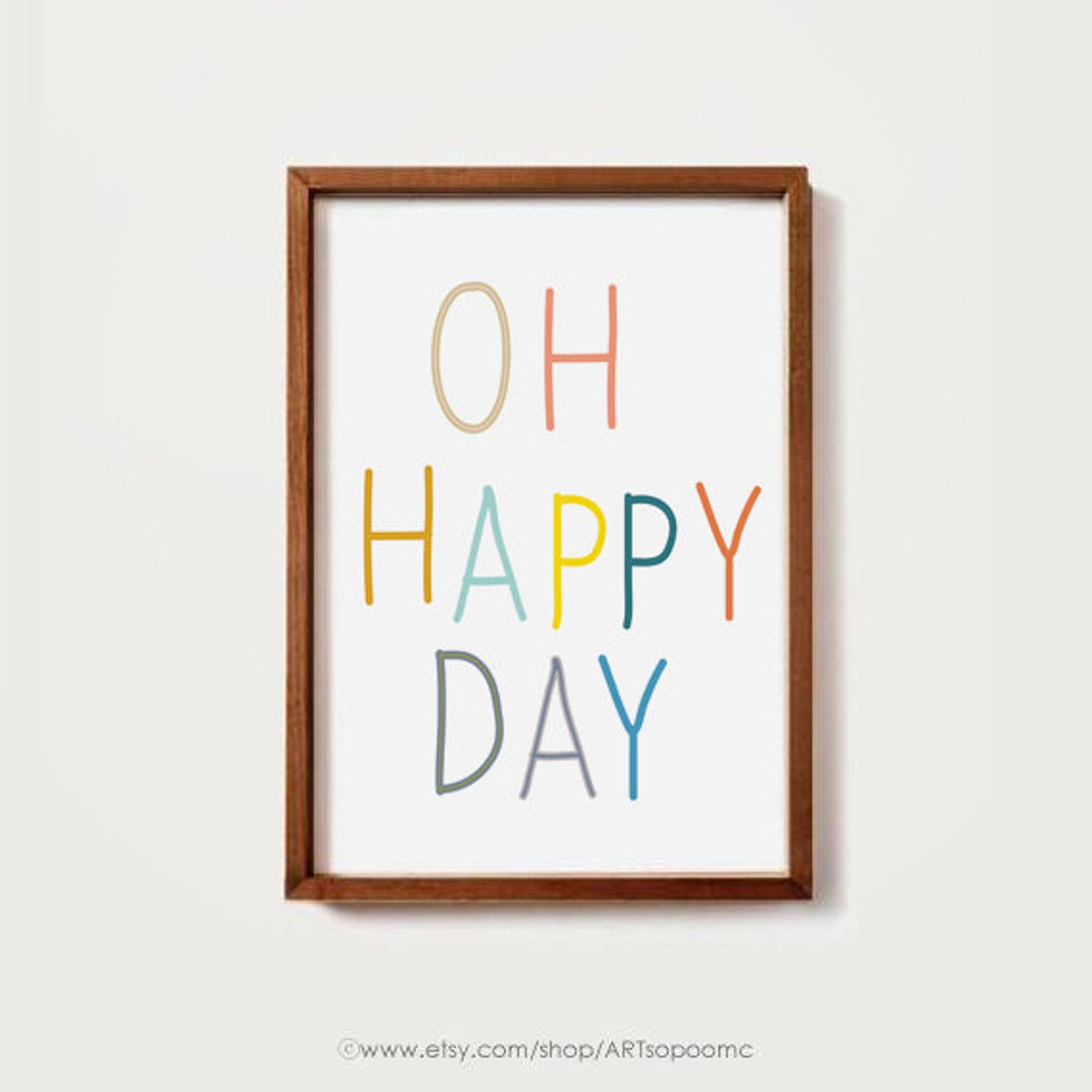 Printable Home Art Oh Happy Day Poster Cute Art for Baby | Etsy