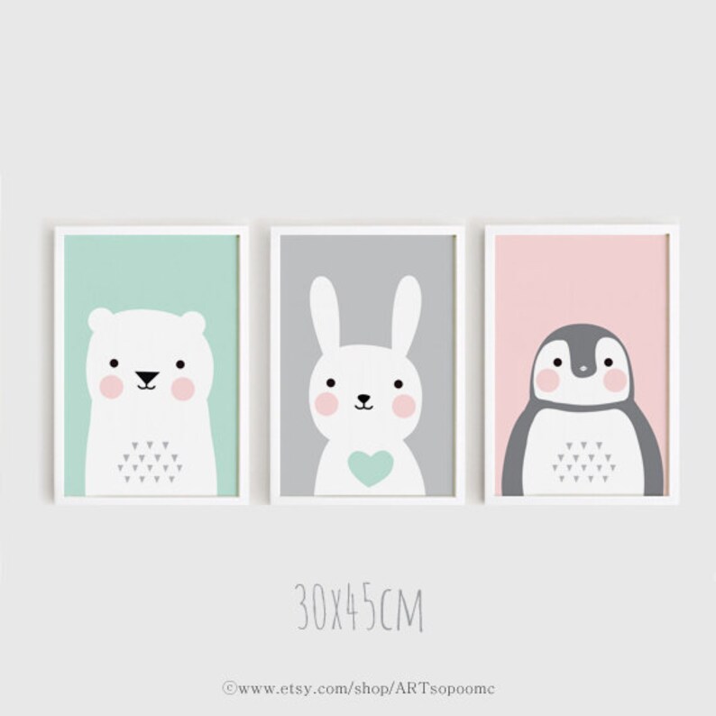Printable Nursery Art Set of 3 Poster Baby Room Wall Art Kids - Etsy
