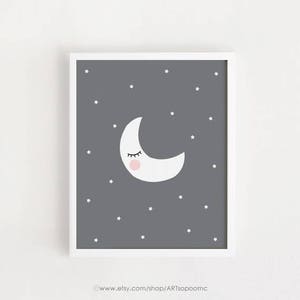 Print Download - Star Dream Big Little One Moon Printable Nursery Art ...