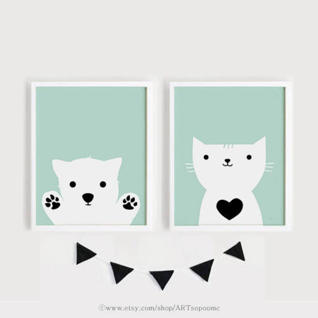 Printable Nursery Art Set of 2 Baby Room Wall Art Poster Kids - Etsy