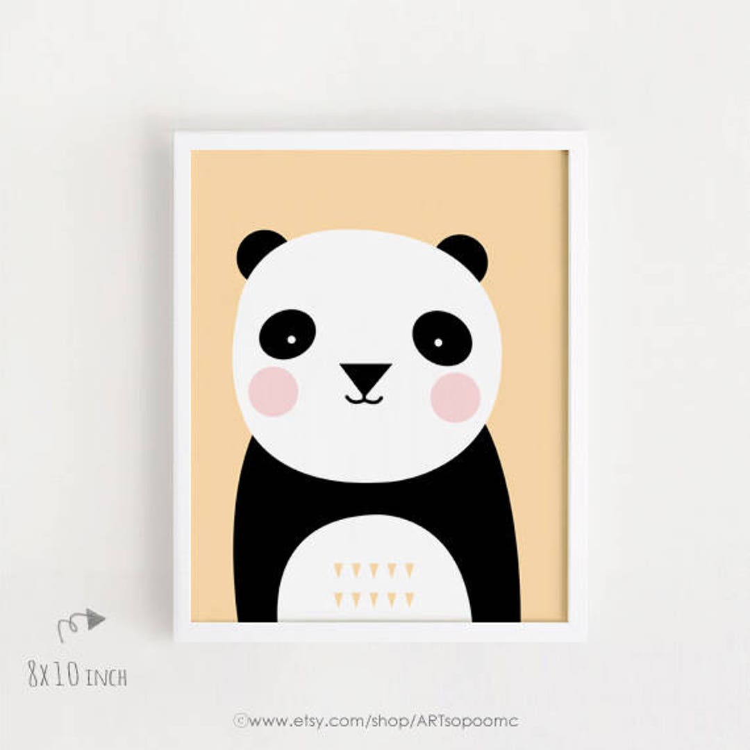 Printable Nursery Art Cute Panda Poster Kawaii Bebe Wall Art Animal ...