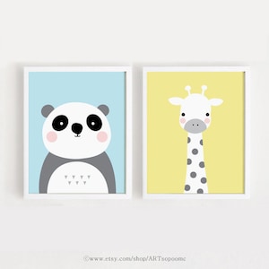 Printable Nursery Wall Art Set of 4 Poster Baby Art Kids Room - Etsy