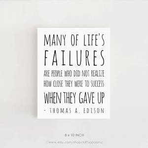 Thomas Edison Quotes Poster Wall Art Quotes Printable Art, Home Decor ...