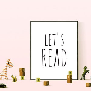 Let's Play Let's Read Printable Sign Printable Classroom Wall Art Set ...