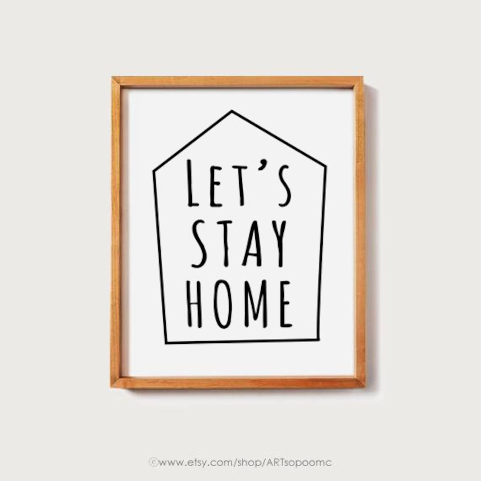 Printable Art Let's Stay Home Decor Poster Print Living - Etsy