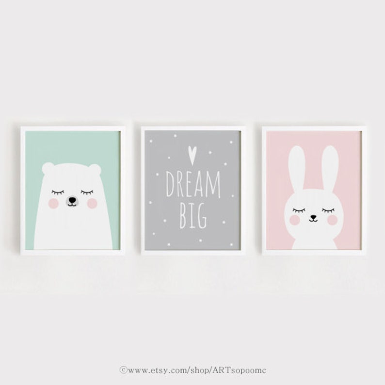 Printable Nursery Art Set of 3 Poster Baby Room Wall Art Kids - Etsy