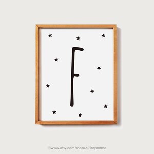 INSTANT DOWNLOAD Letter F Print Printable Nursery Art Black and White ...