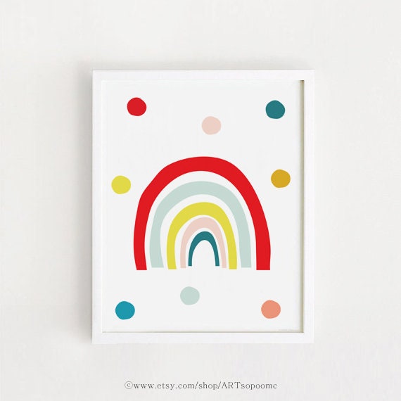 Printable wall art Rainbow Art Print Nursery Decor Baby room | Etsy