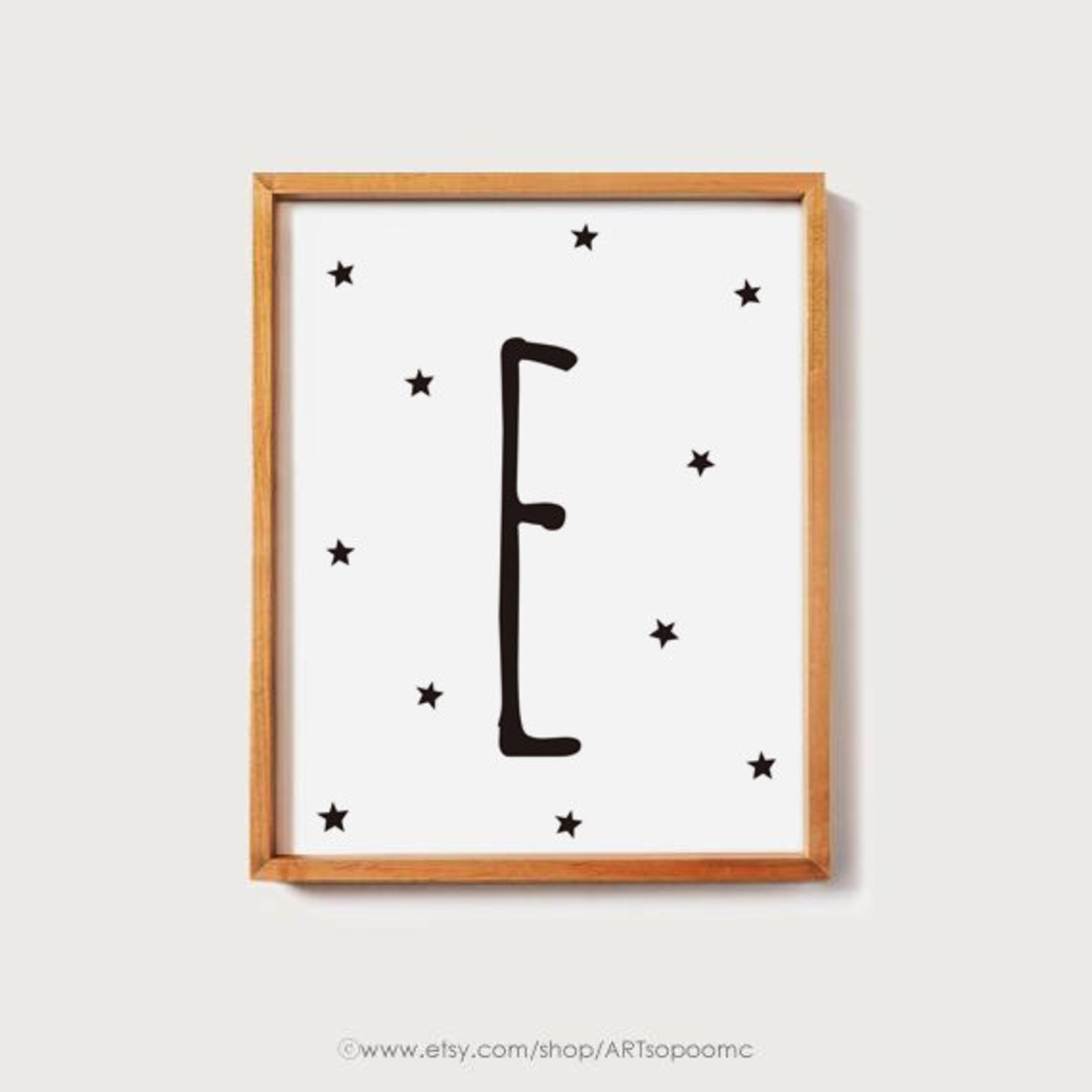 Letter E Printable Nursery Wall Art Initial E Print Black and - Etsy