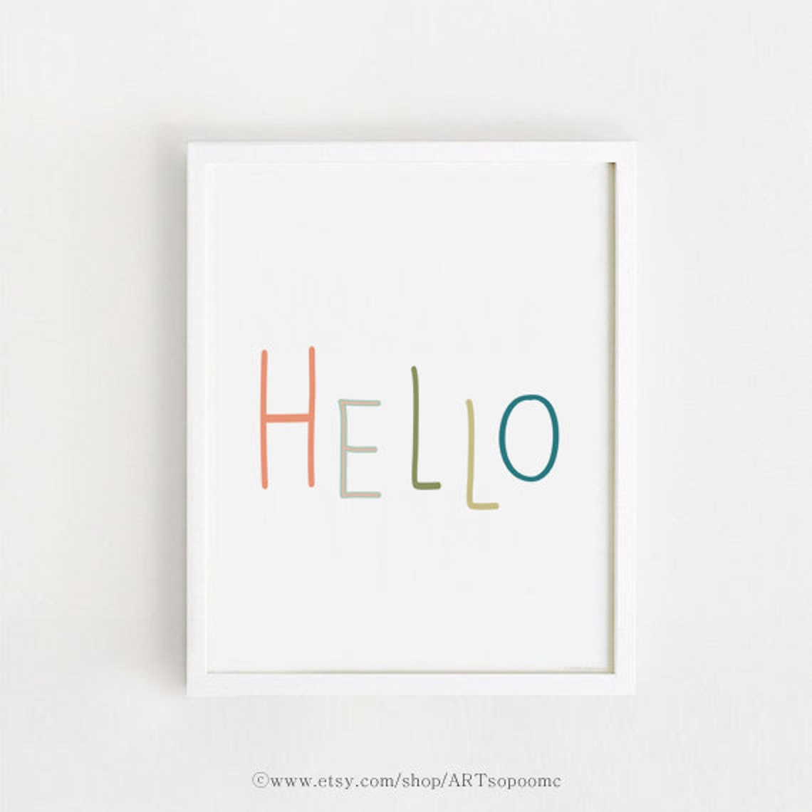 Printable Home Wall Art Hello Poster Cute Art Baby Room - Etsy
