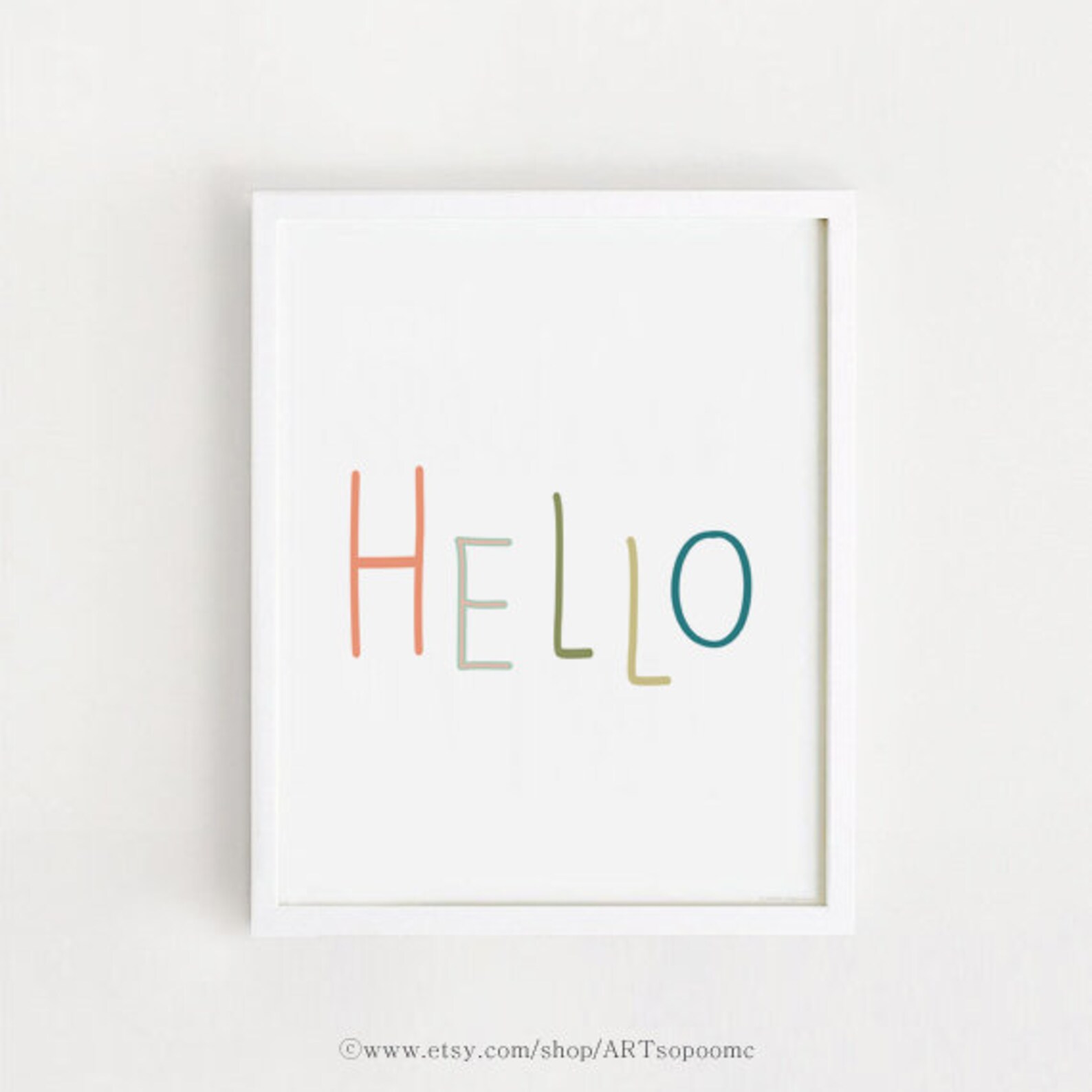 Printable Home Wall Art Hello Poster Cute Art Baby Room - Etsy