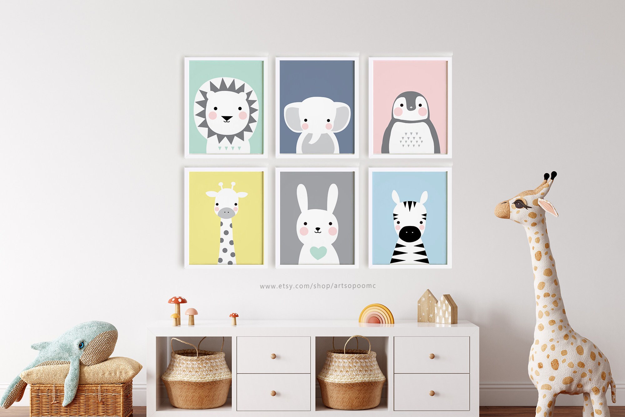 Printable Nursery wall Art Set of 6 Poster Baby art Kids room | Etsy