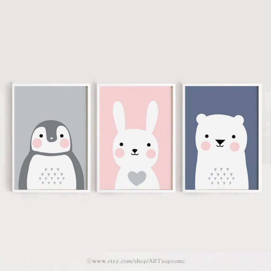 Printable Nursery Art Set of 3 Poster Baby Wall Art Kids Room Decor ...