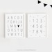 Printable Alphabets and Numbers Poster Black and White Abcd Wall Art ...